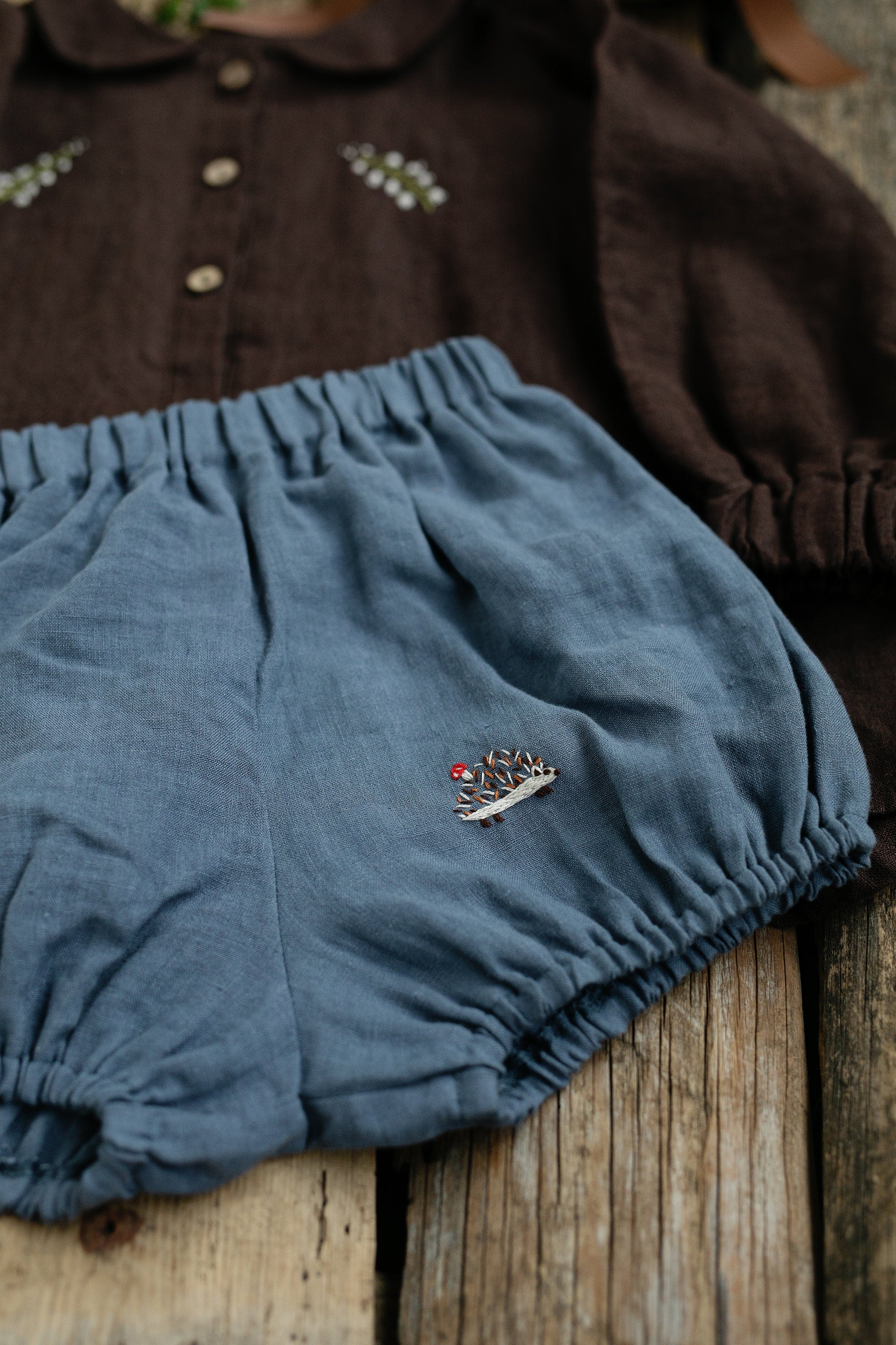 Dusty Blue Linen Bloomers – allthebeautifullinen