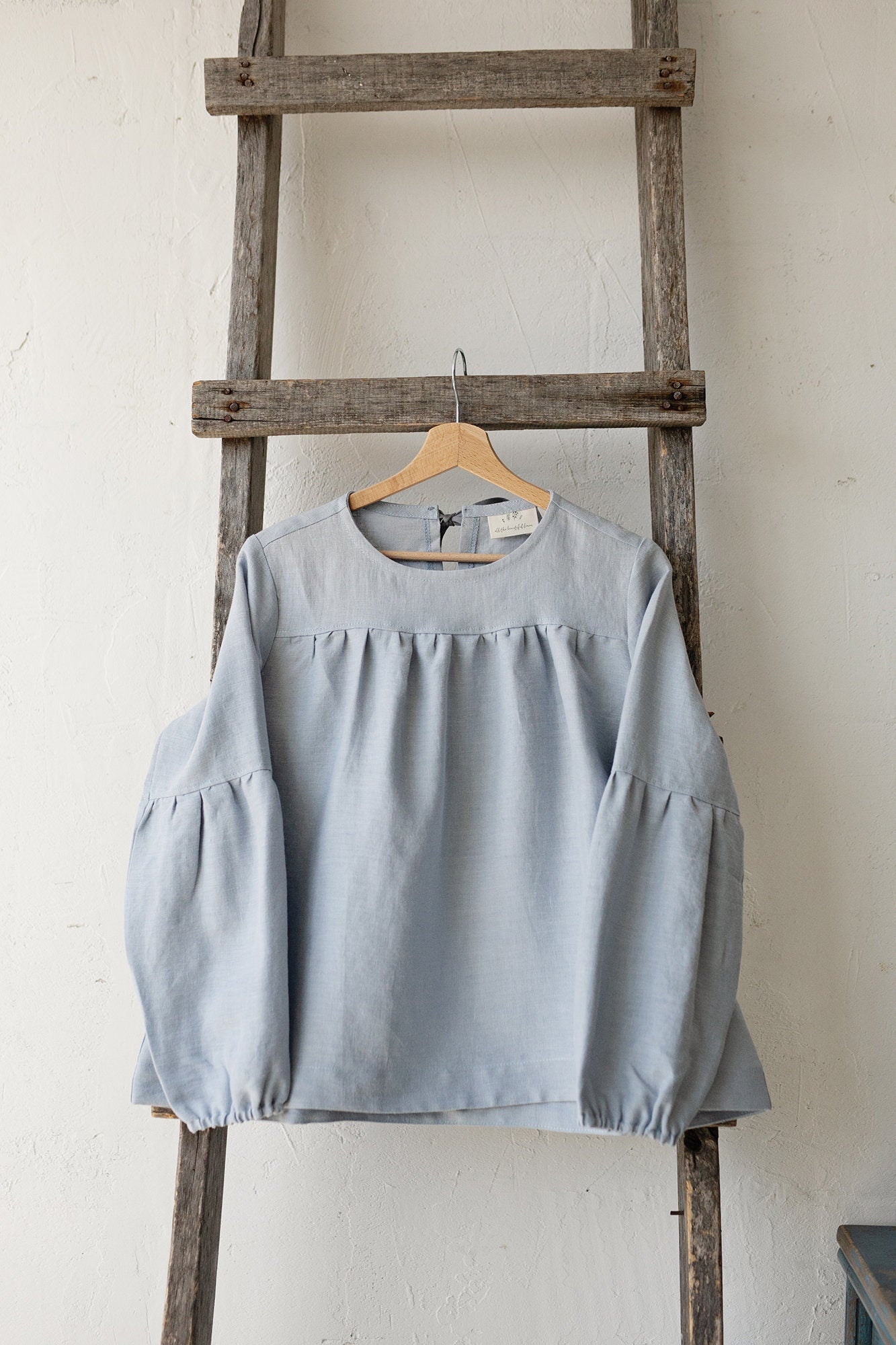Baby Blue Victorian Linen Tunic – allthebeautifullinen